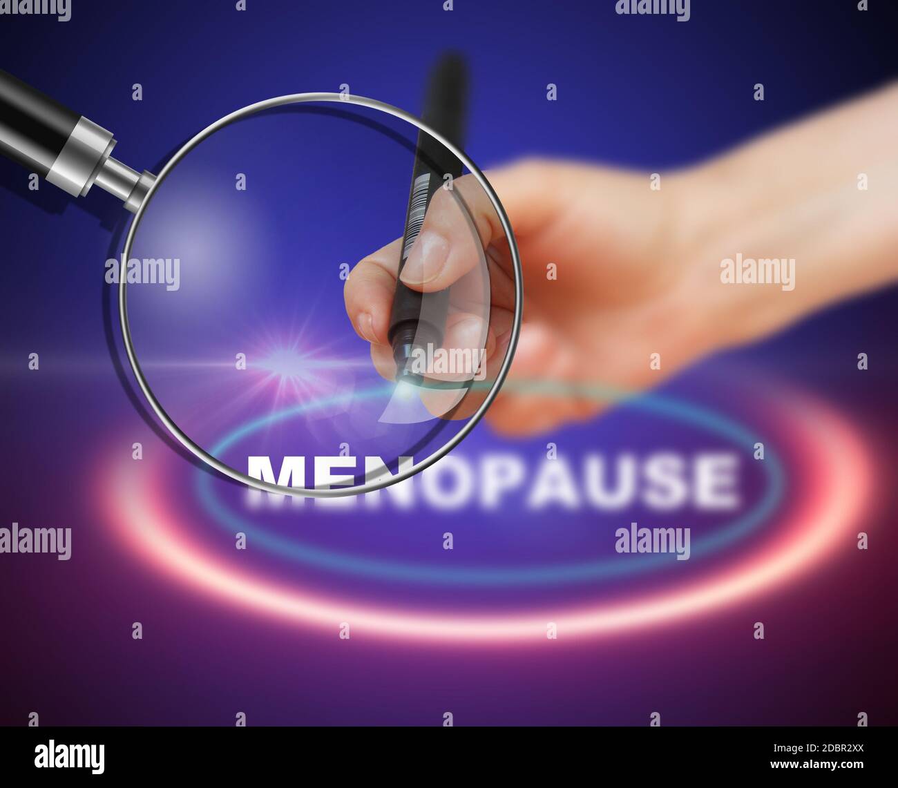 writing word MENOPAUSE with marker on gradient background made in 2d ...
