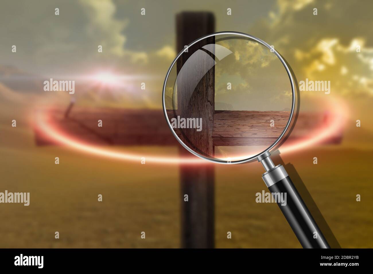 The cross end two nails made in 3d software Stock Photo - Alamy