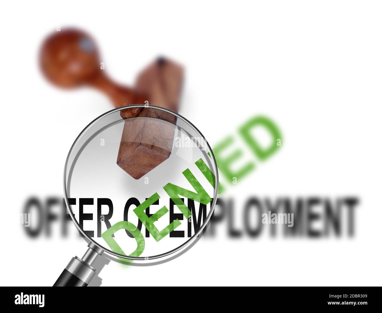 Offer of employment - denied made in 2d software Stock Photo - Alamy
