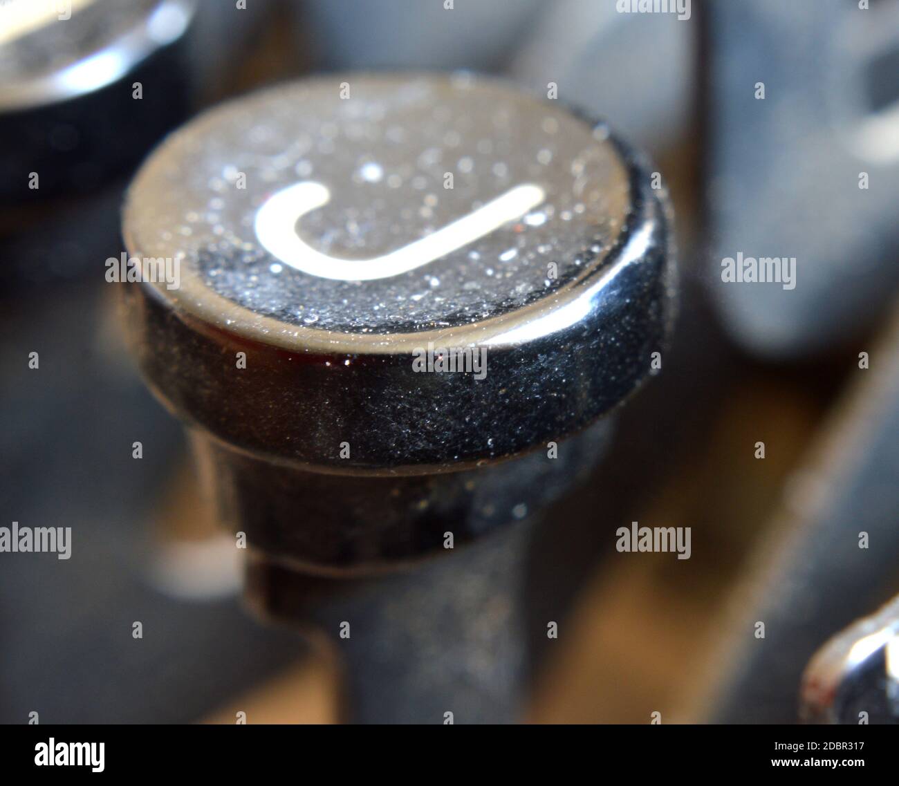 Old typewriter machine detail, typing on vintage typing machine Stock ...