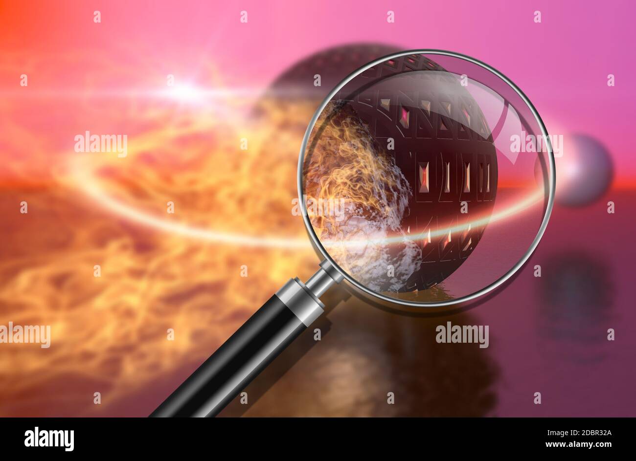 Fireball made in 3d max end hand painted in photoshop Stock Photo - Alamy
