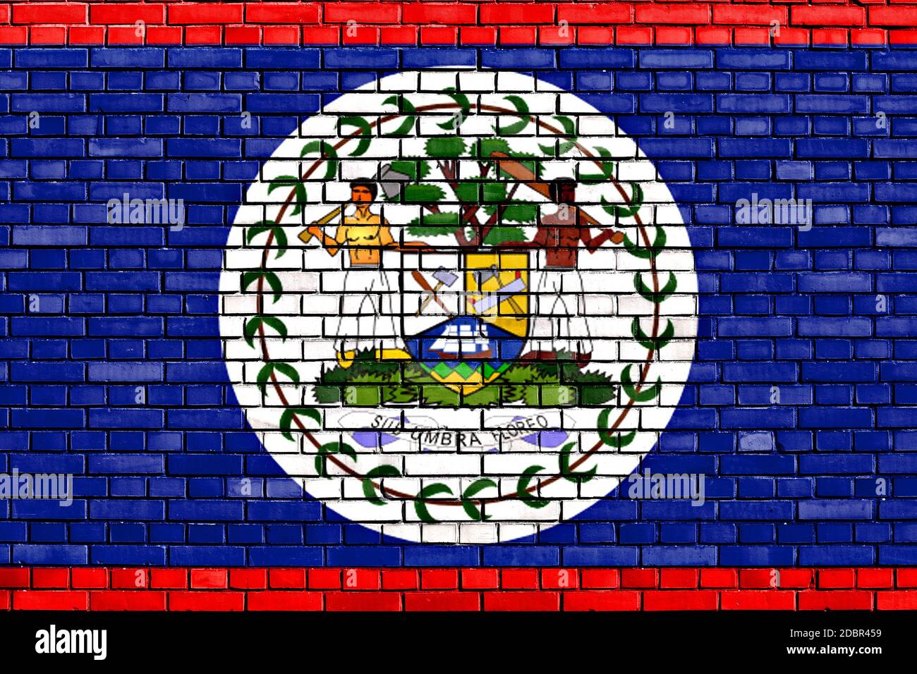 flag of Belize painted on brick wall Stock Photo - Alamy