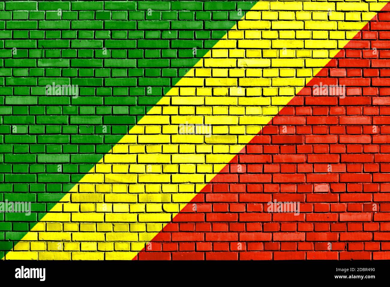 flag of Congo painted on brick wall Stock Photo - Alamy