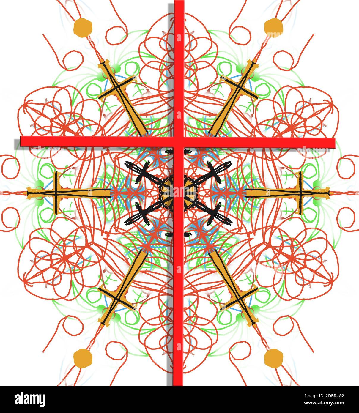 Kaleidoscope.Hand drawing element made in 2d software Stock Photo - Alamy