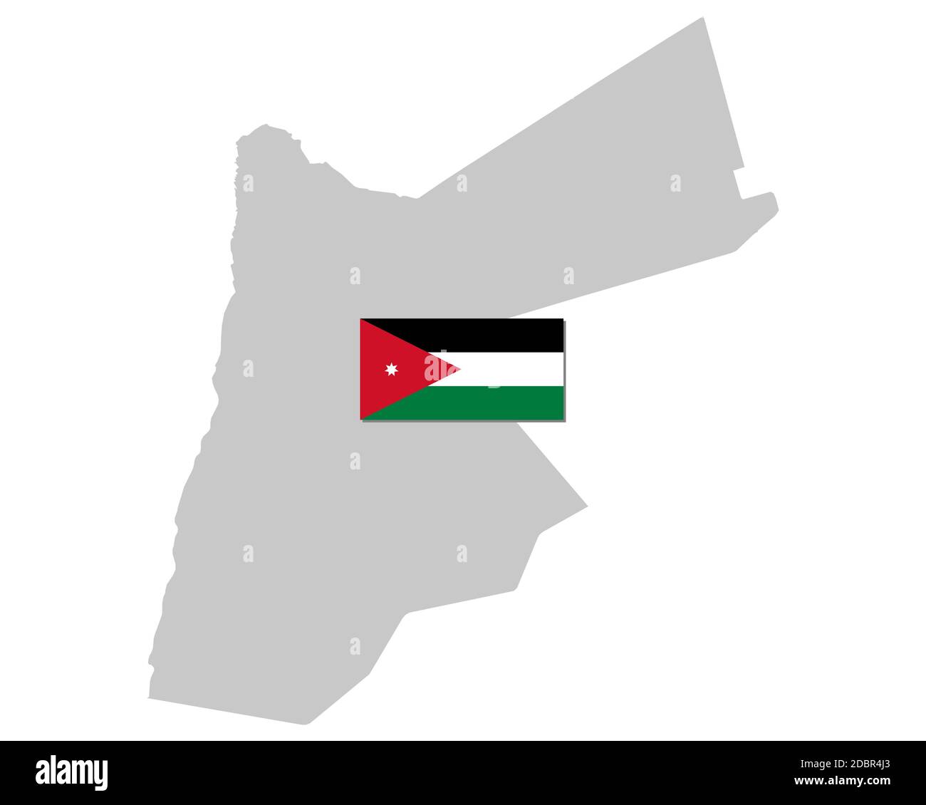 Fahne und Landkarte von Jordanien Stock Photo - Alamy
