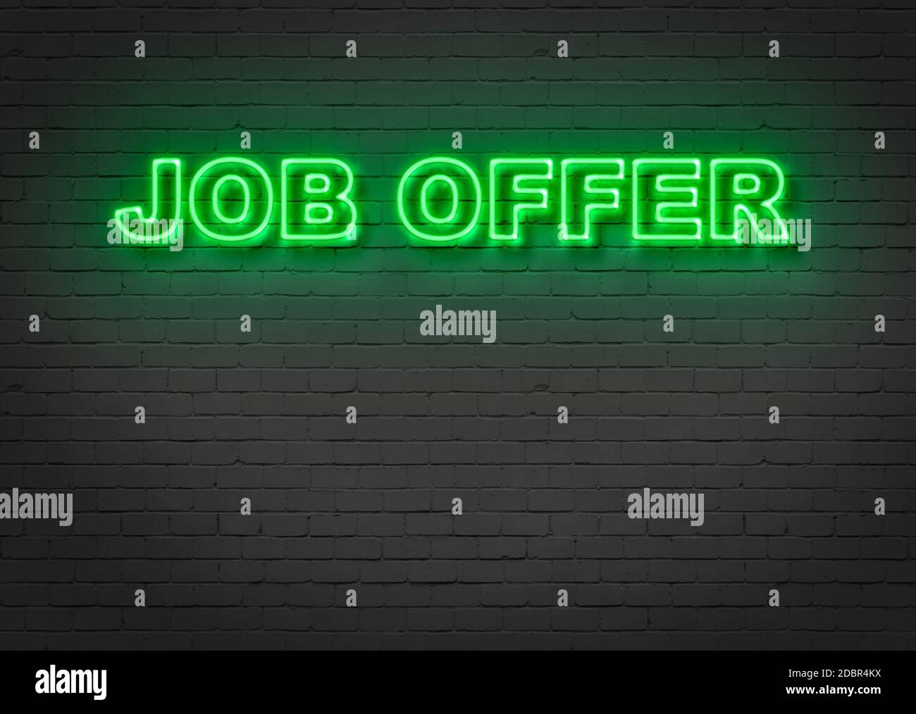 writing word job offer on wall background made in 2d software Stock ...