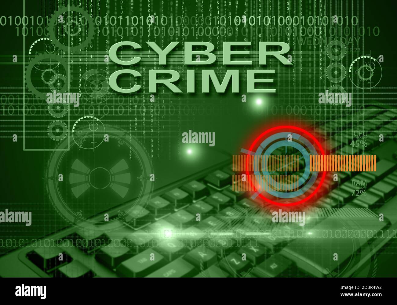 hi tech infographics of cyber crime made in 3d software Stock Photo - Alamy