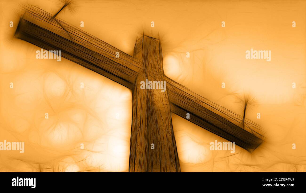 The cross end two nails made in 3d software Stock Photo - Alamy