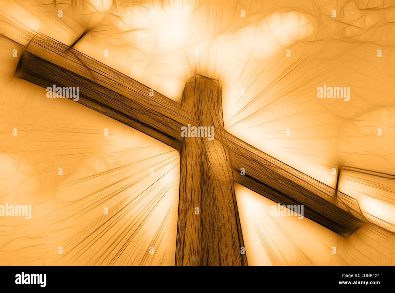 The cross end two nails made in 3d software Stock Photo - Alamy