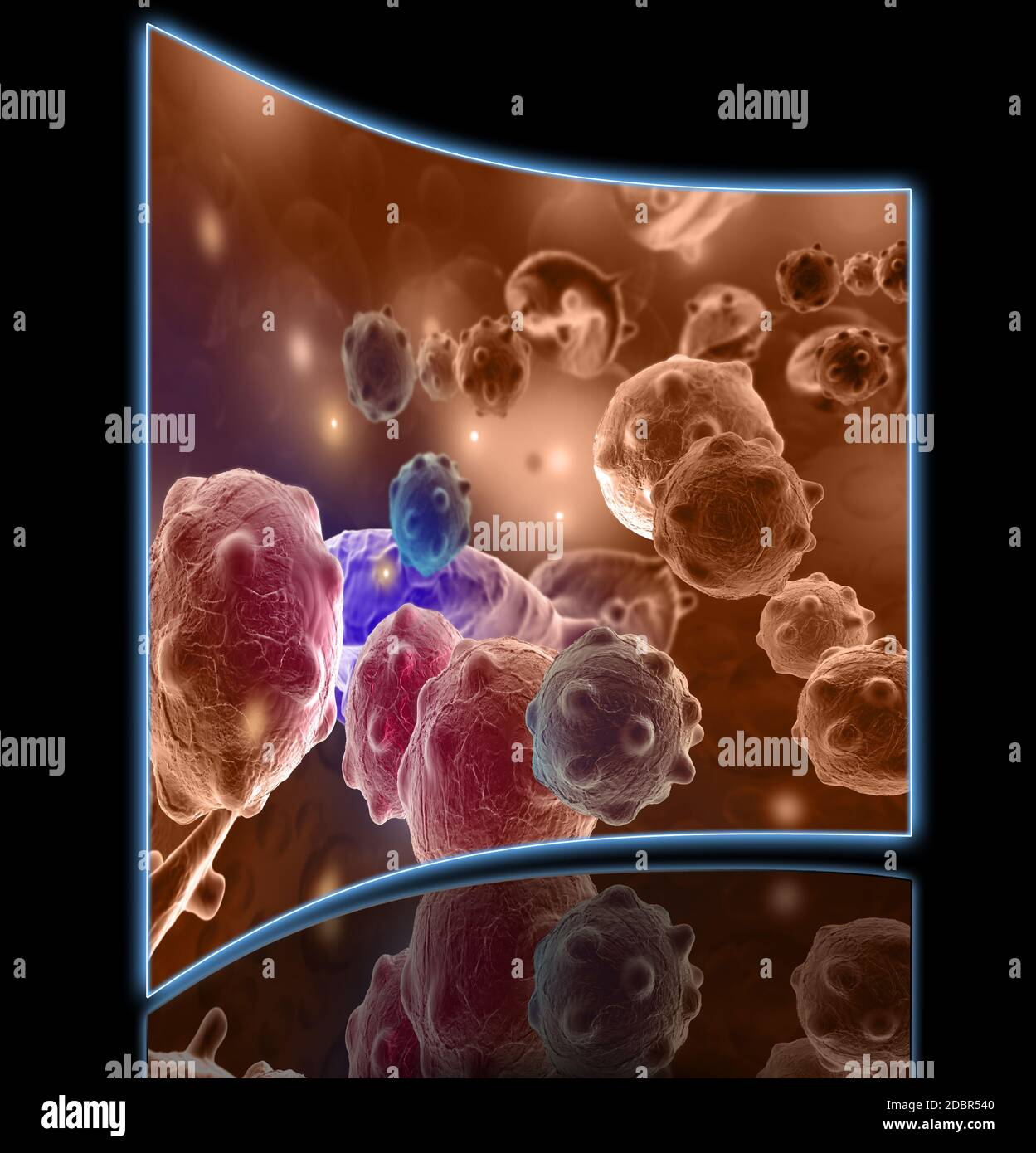 cancer cell made in 3d software Stock Photo - Alamy