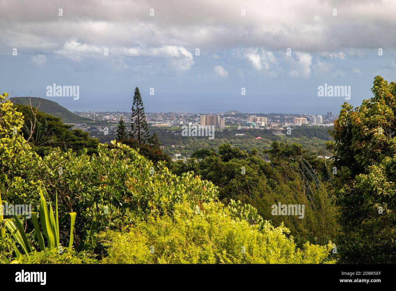 View on Port Louis, the capital city of Mauritius island and mountains ...