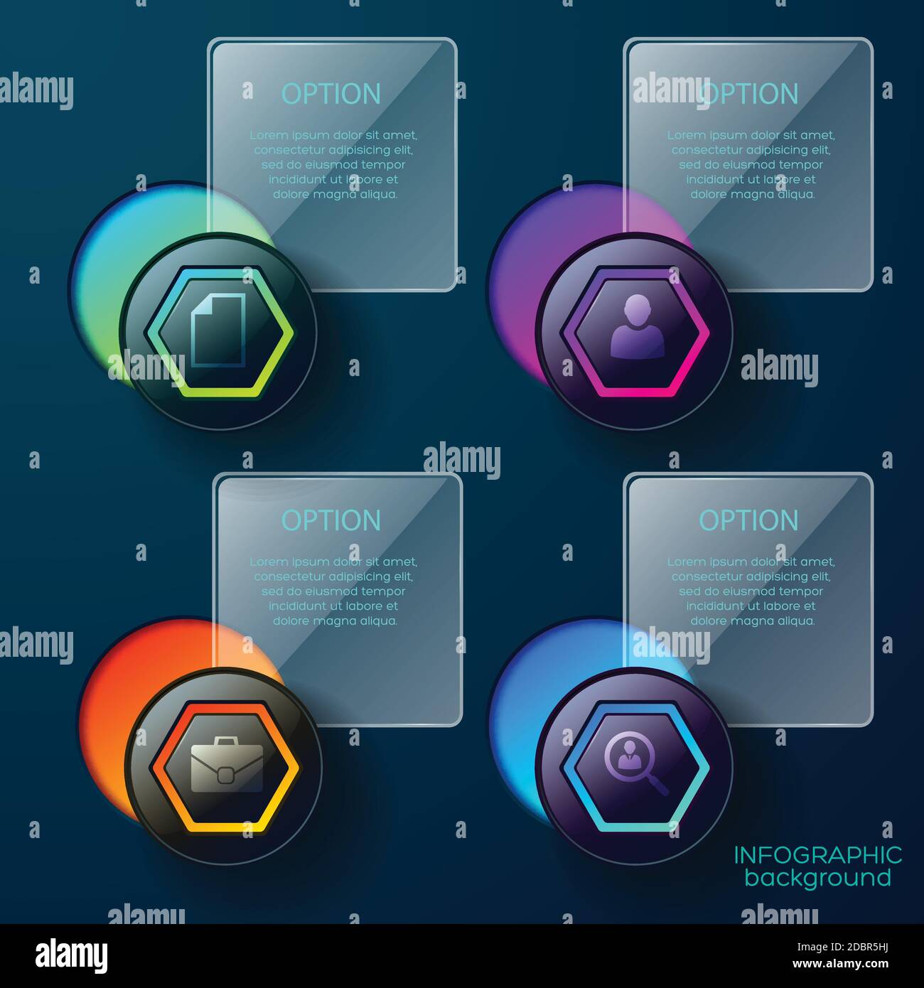 Infographic background with conceptual icons of business buttons ...