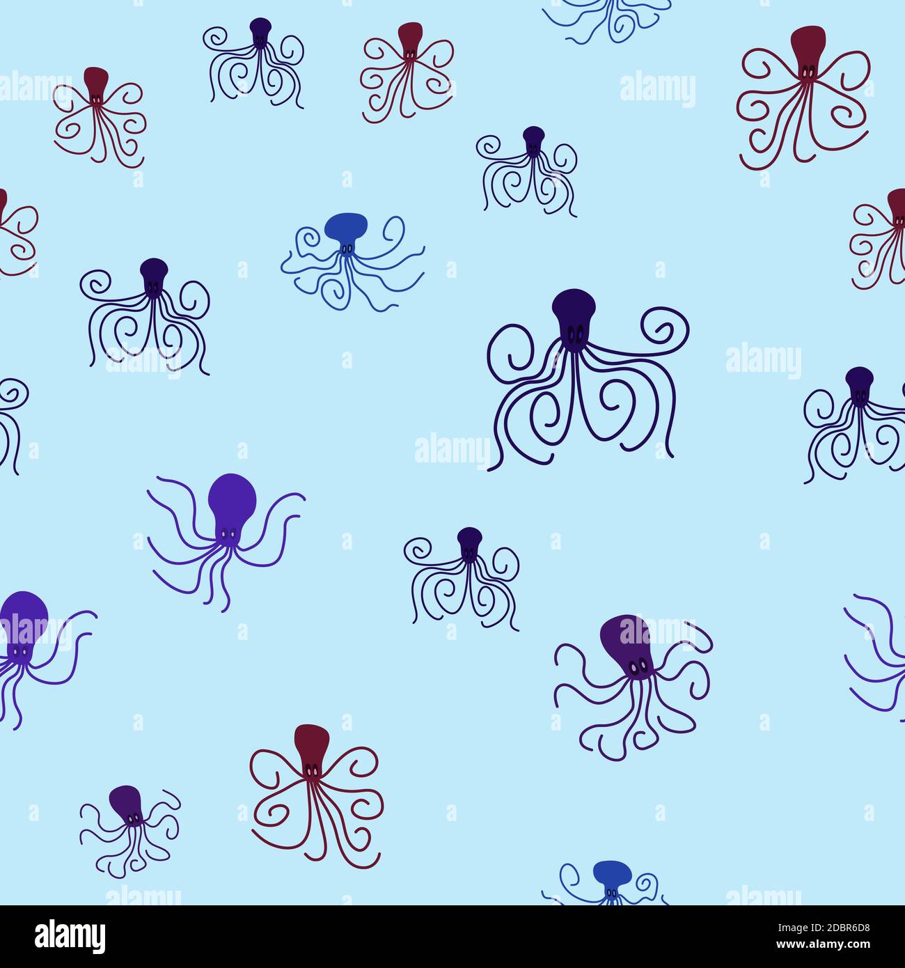 abstract underwater seamless background with octopuses Stock Photo - Alamy
