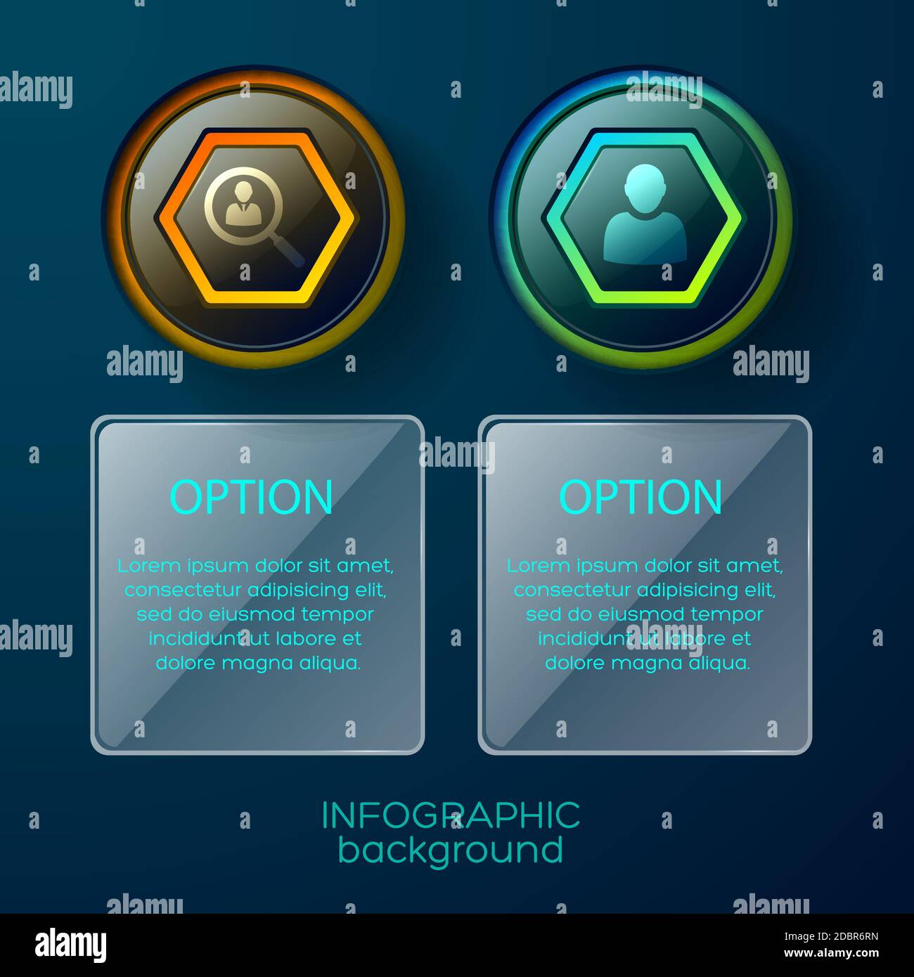 Conceptual composition of two isolated infographic columns each with ...