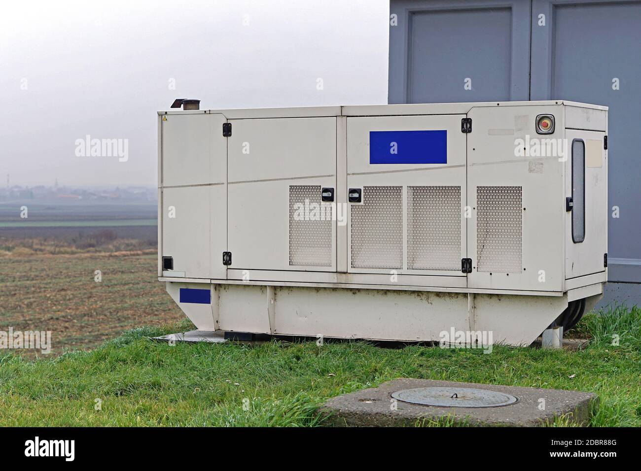 Emergency electric power generator box Stock Photo - Alamy