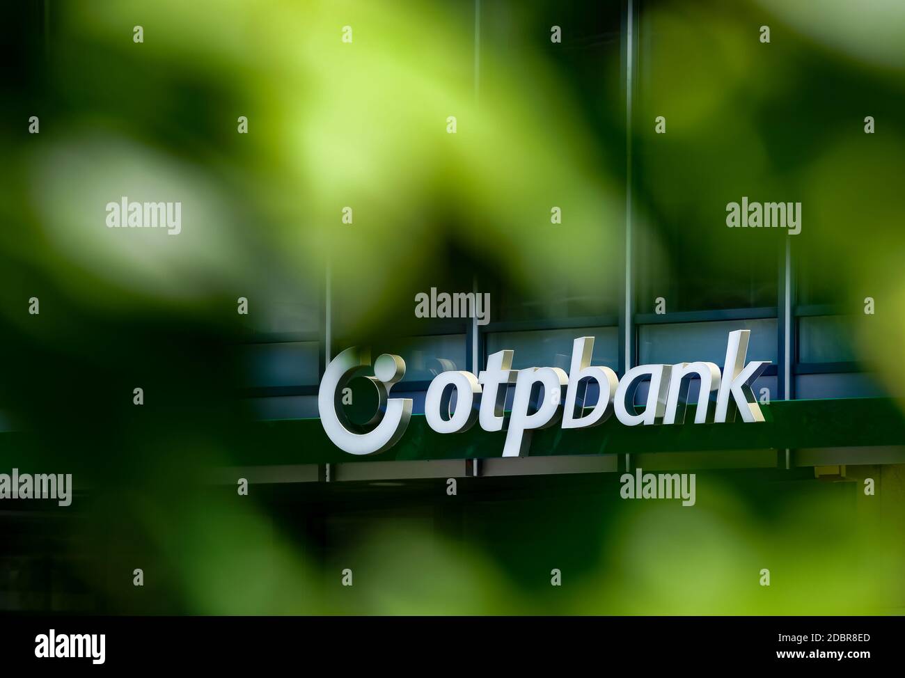 Bucharest, Romania - June 28, 2020: A logo of the Hungarian bank branch ...