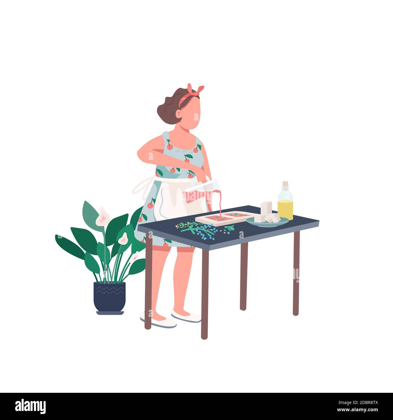 Women Making Crafts Cartoon