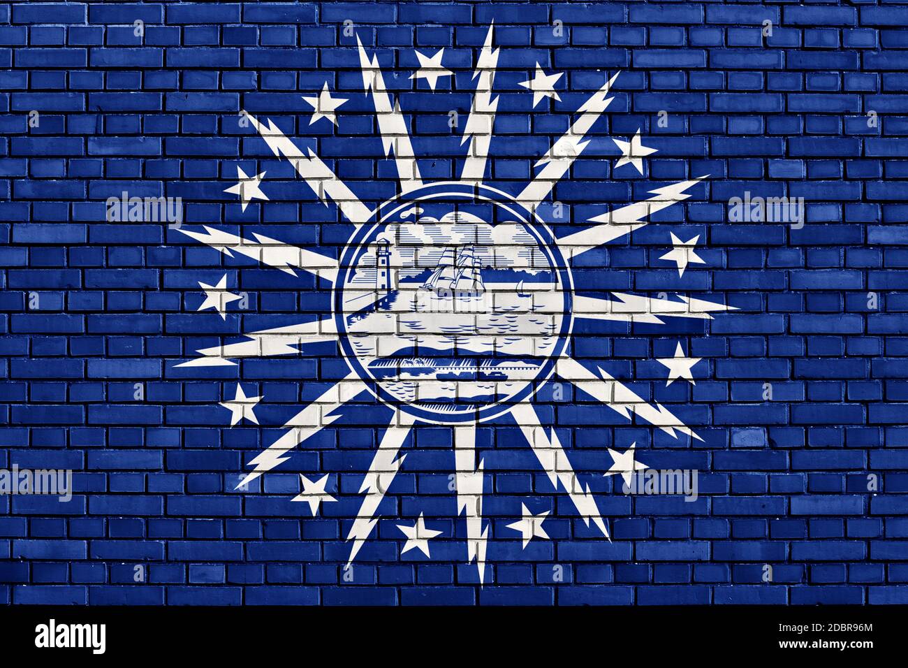 flag of Buffalo painted on brick wall Stock Photo - Alamy