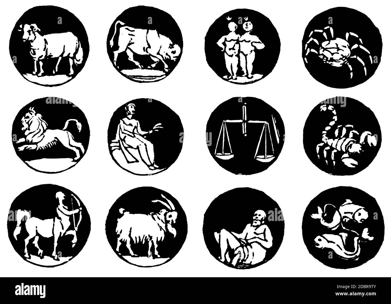 Zodiac signs scorpio Black and White Stock Photos & Images - Alamy