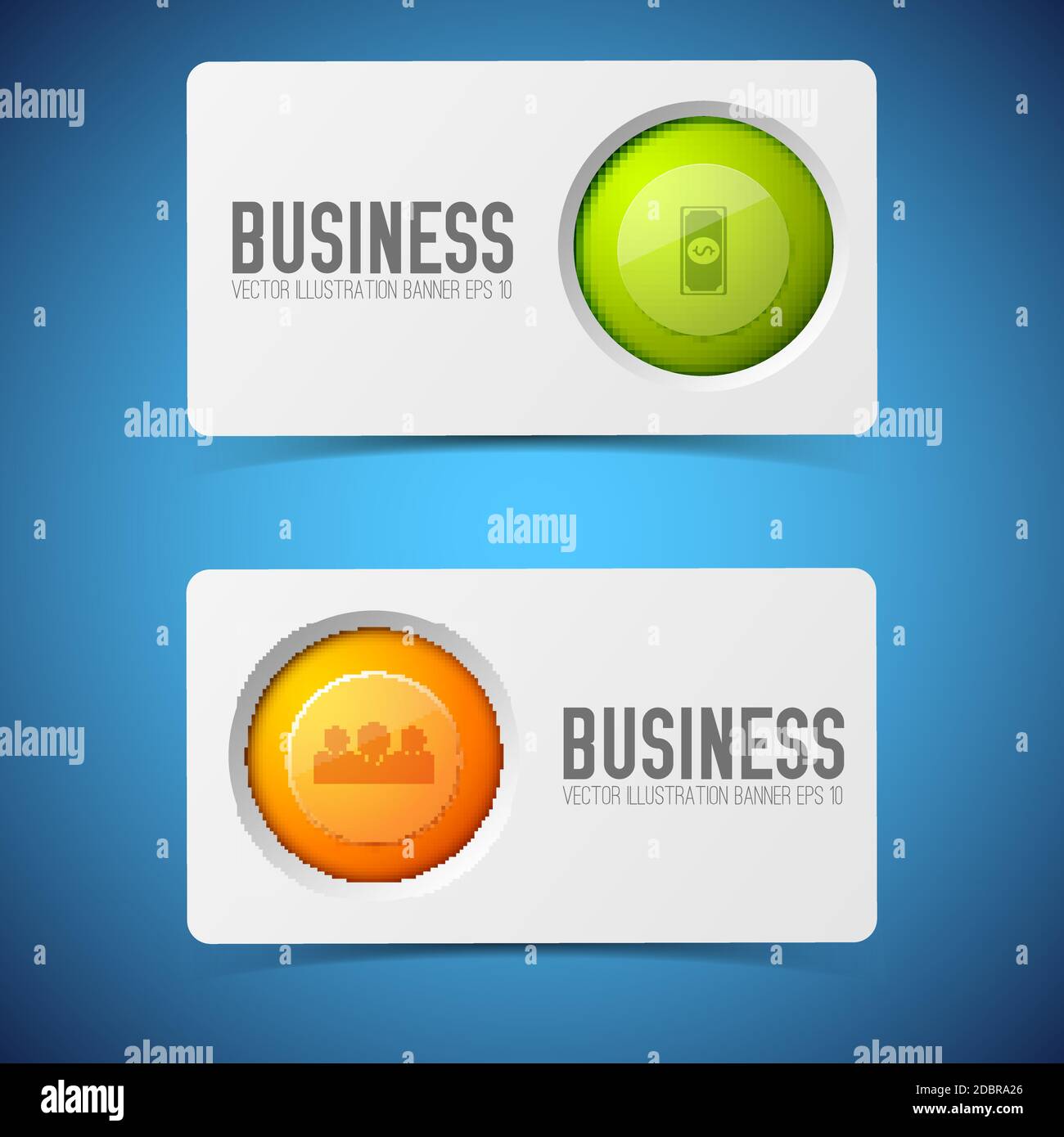 Business infographic concept with set of two isolated business card ...
