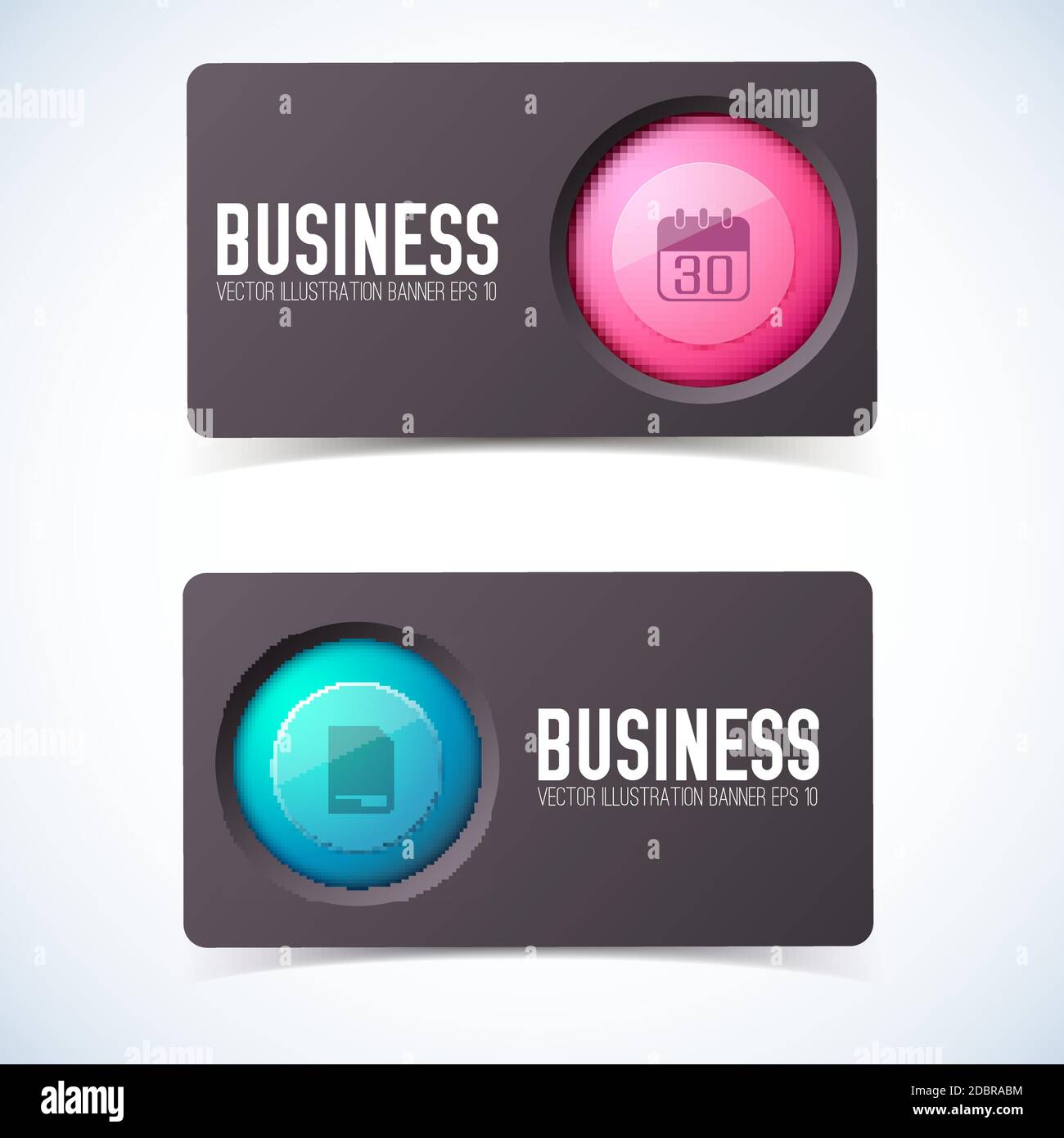 Infographic design concept with two isolated business cards horizontal ...