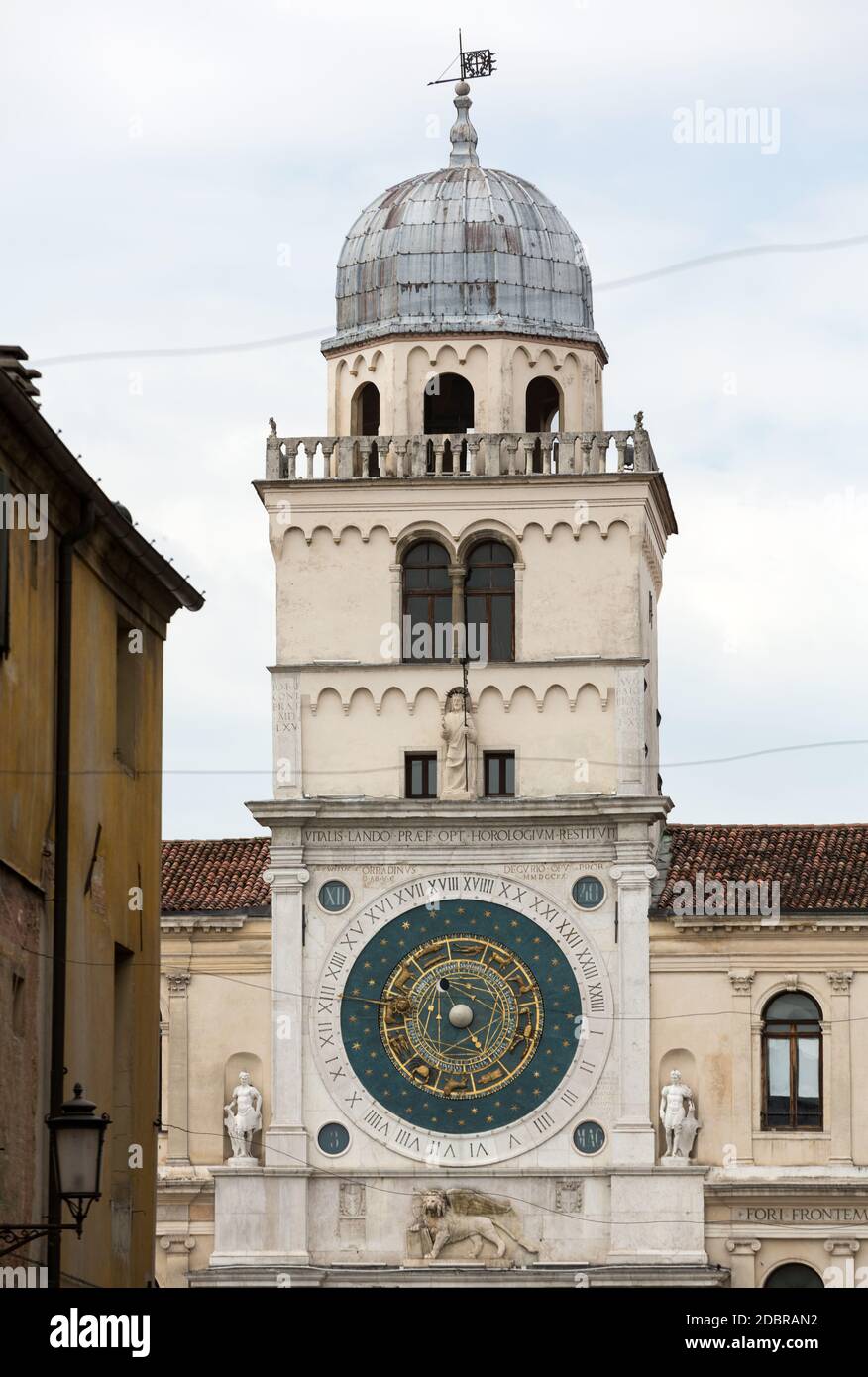 Clock tower building of medieval origins overlooking Piazza dei Signori ...
