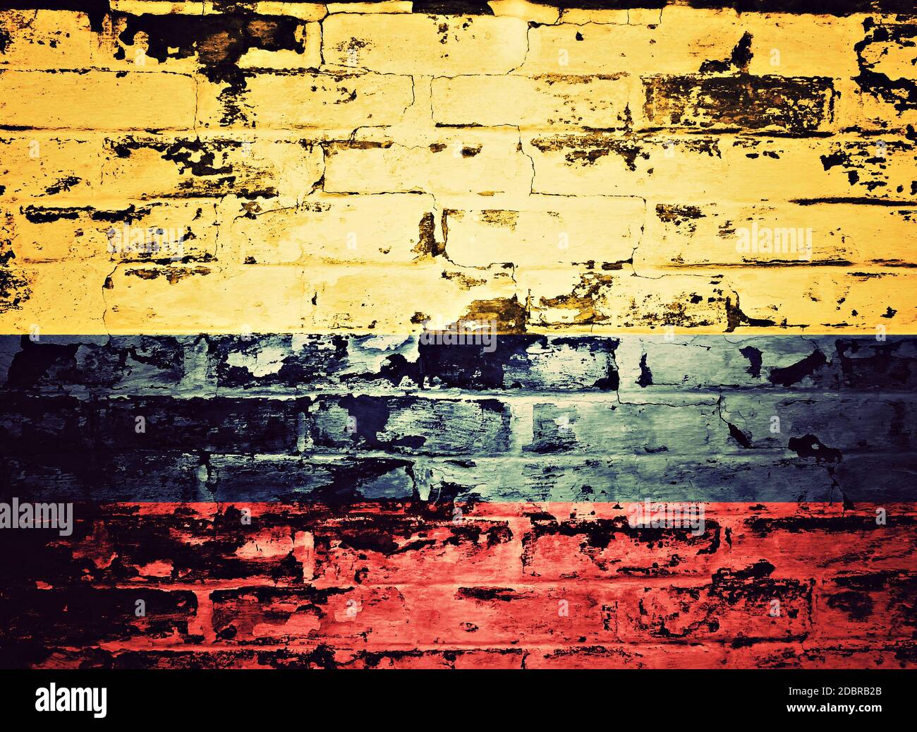 flag of Colombia painted on brick wall Stock Photo - Alamy