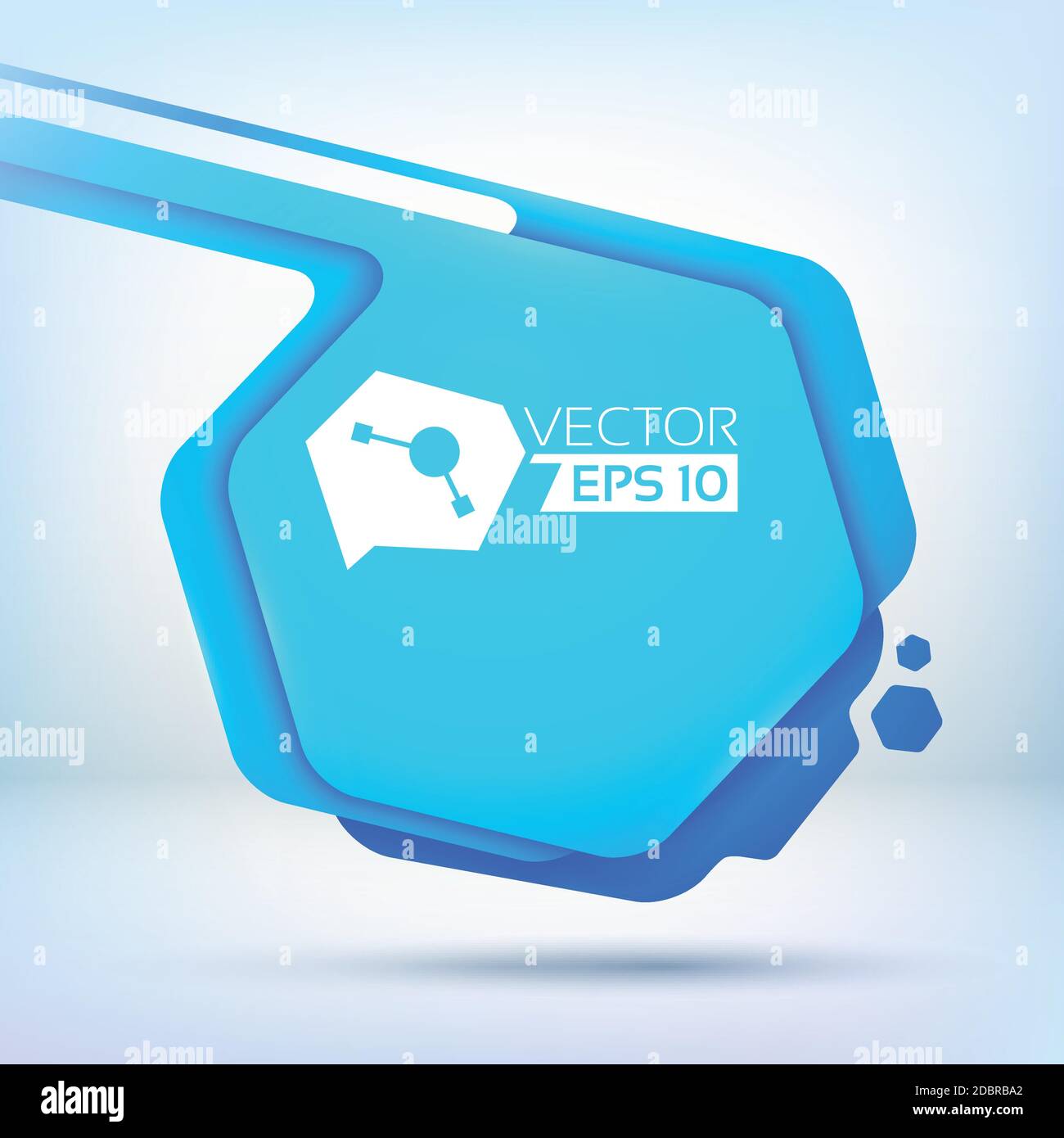 Abstract background with blue hexagon spot with rounded corners colour ...