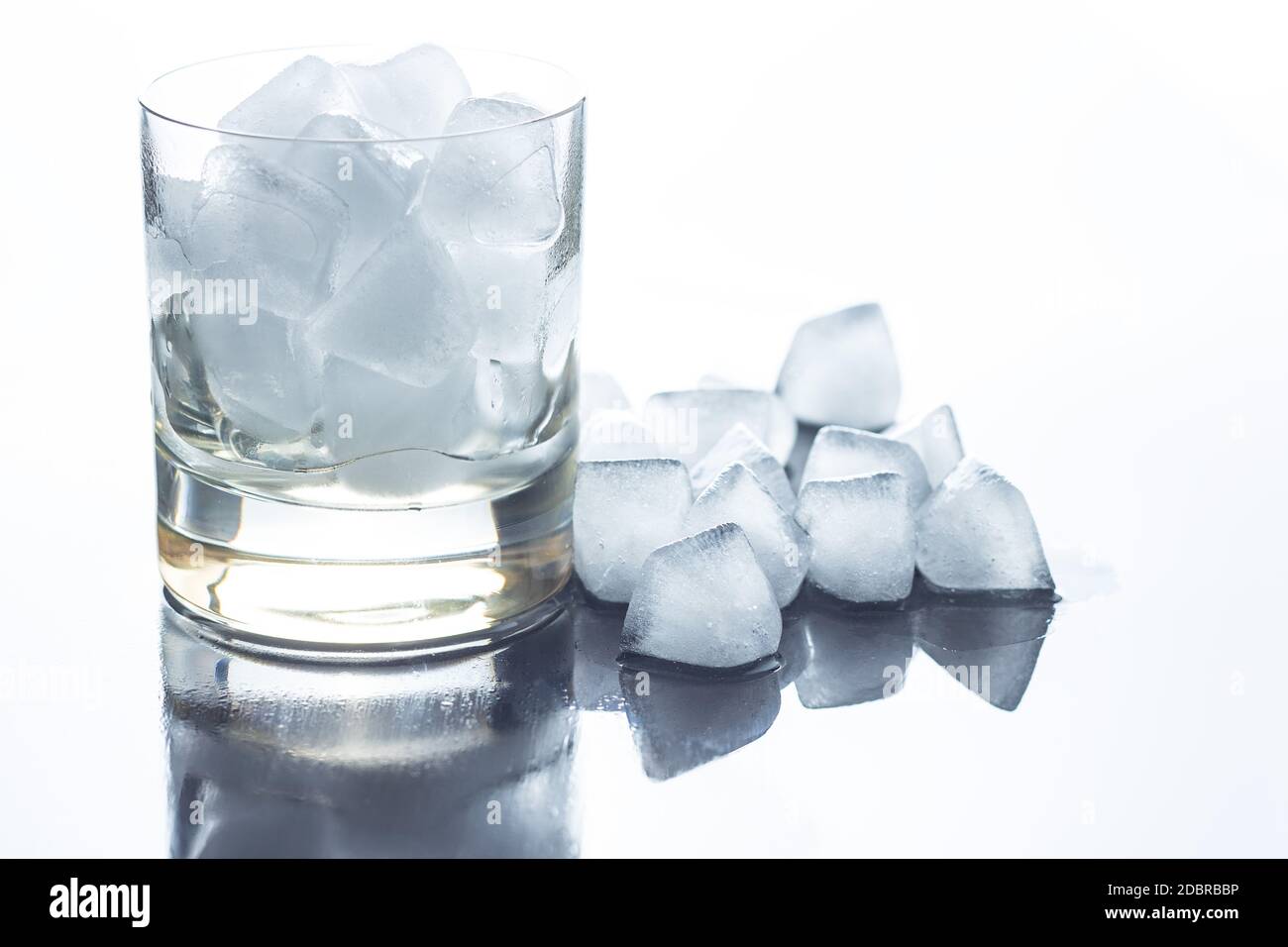Cold ice cubes in glass Stock Photo - Alamy