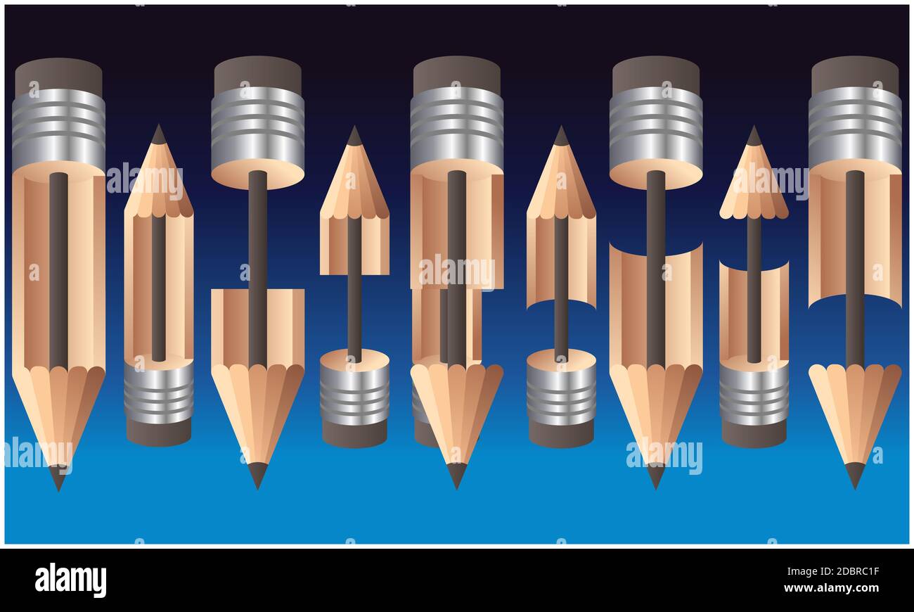 digital textile design of pencils on abstract background Stock Photo ...