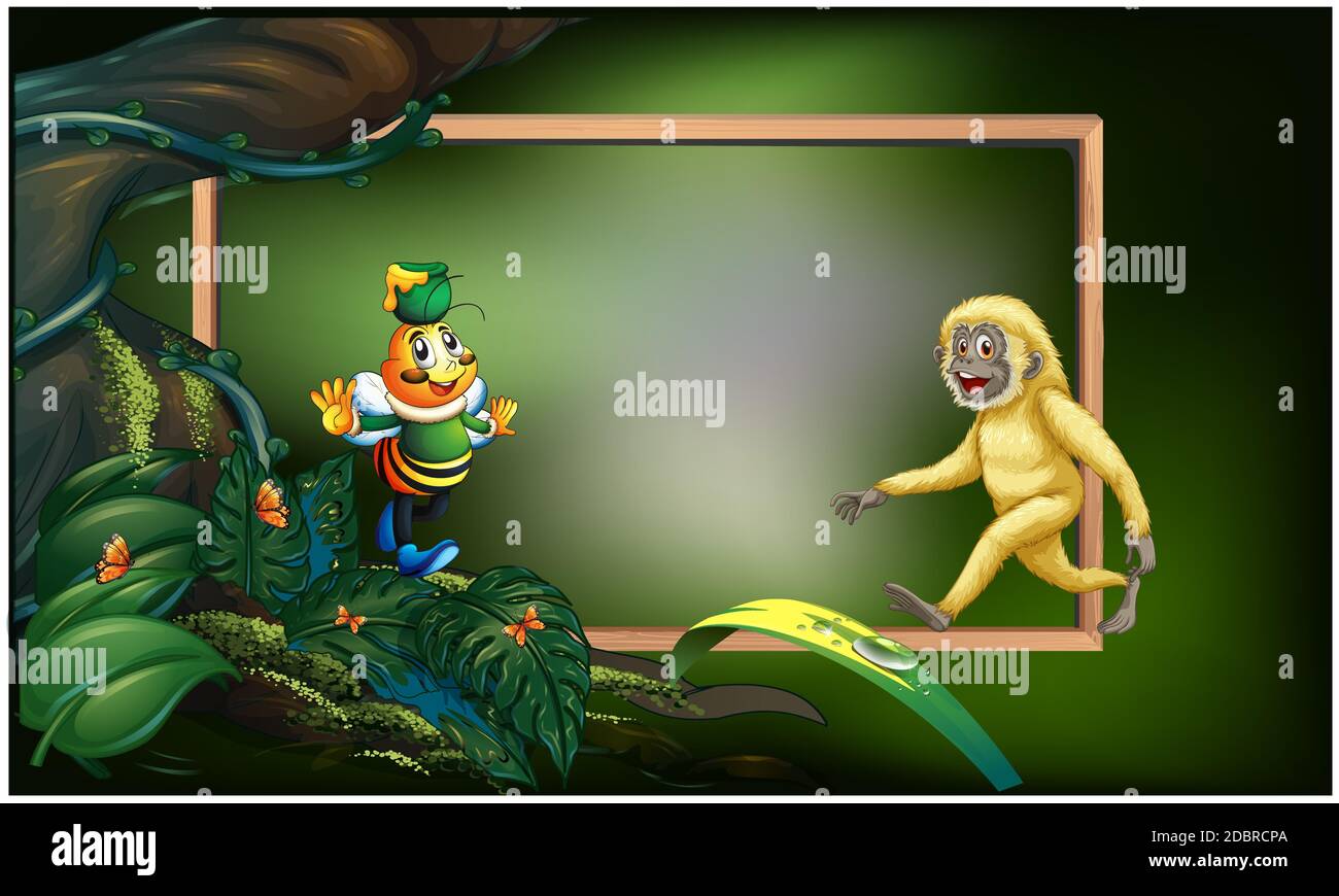 honey bee and monkey in a forest background Stock Photo - Alamy