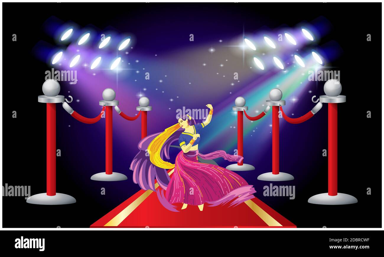 lady is performing Classic dance on red carpet area Stock Photo - Alamy