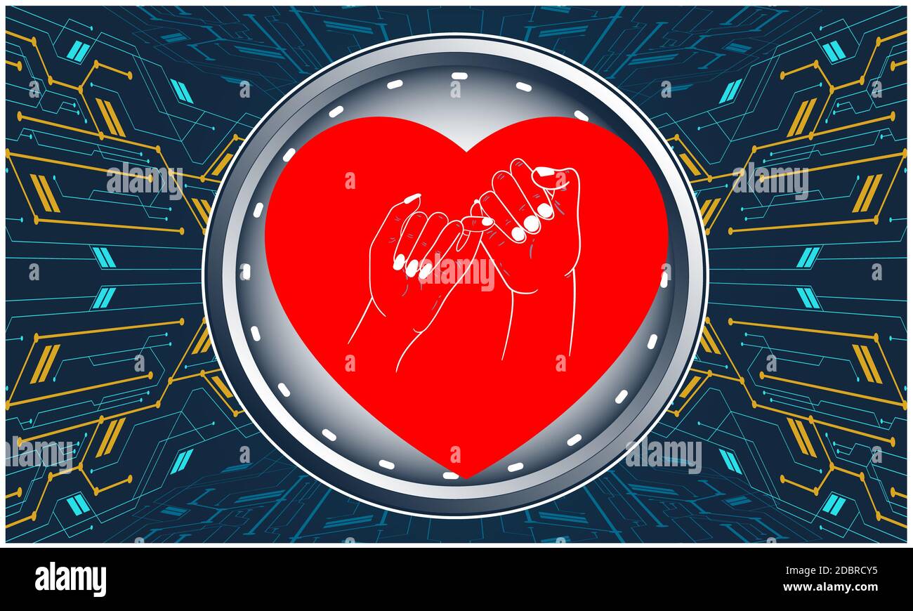 Heart symbol connecting digital hi-res stock photography and images - Alamy
