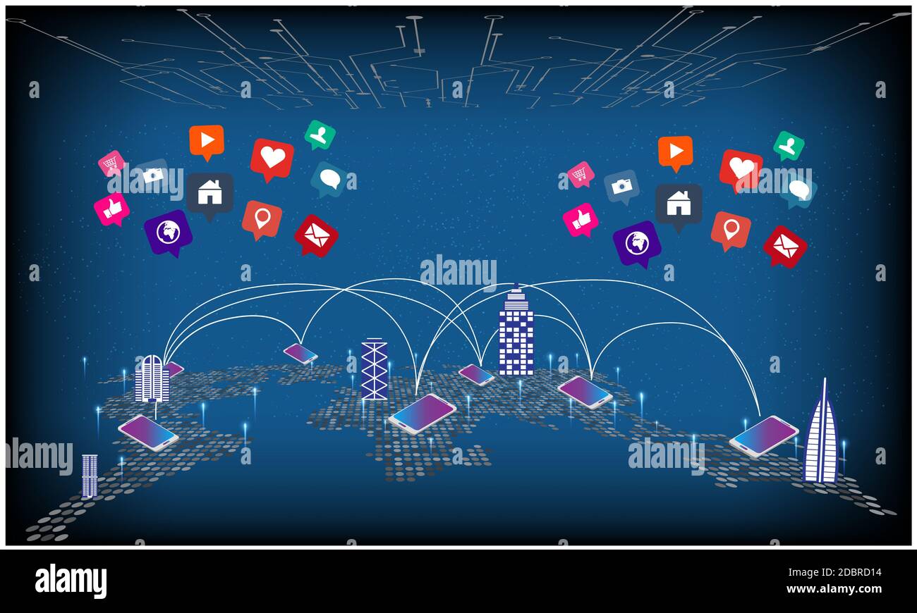 mobile technology connect the whole world with various applications ...