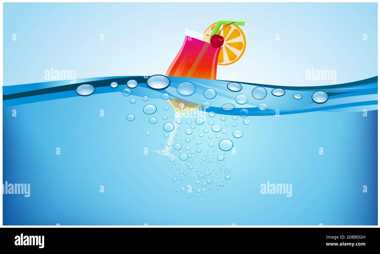 summer cocktail drink glass floating in a pool Stock Photo - Alamy