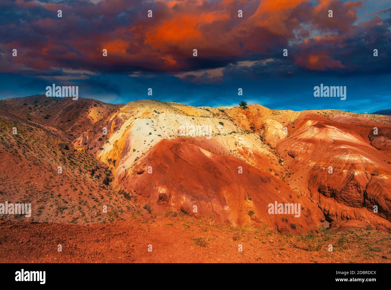 Mars landscape with beauty sky sunset Stock Photo - Alamy