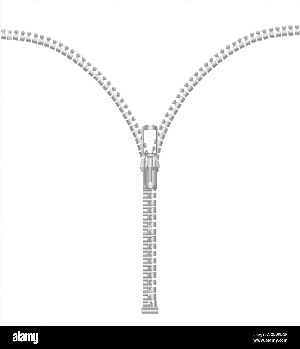 A typical zipper isolated on a white background Stock Photo - Alamy