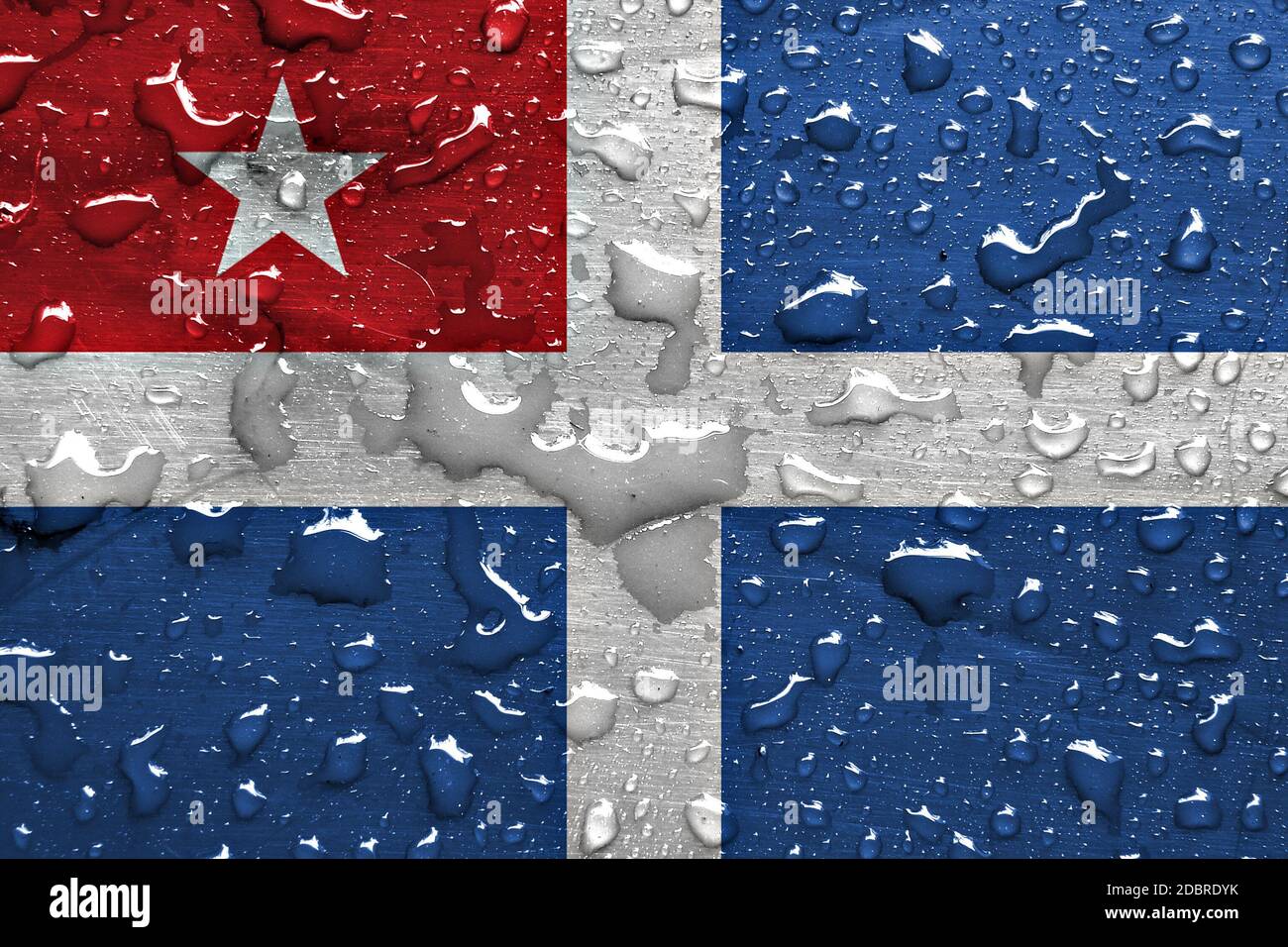 flag of the Cretan State with rain drops Stock Photo - Alamy