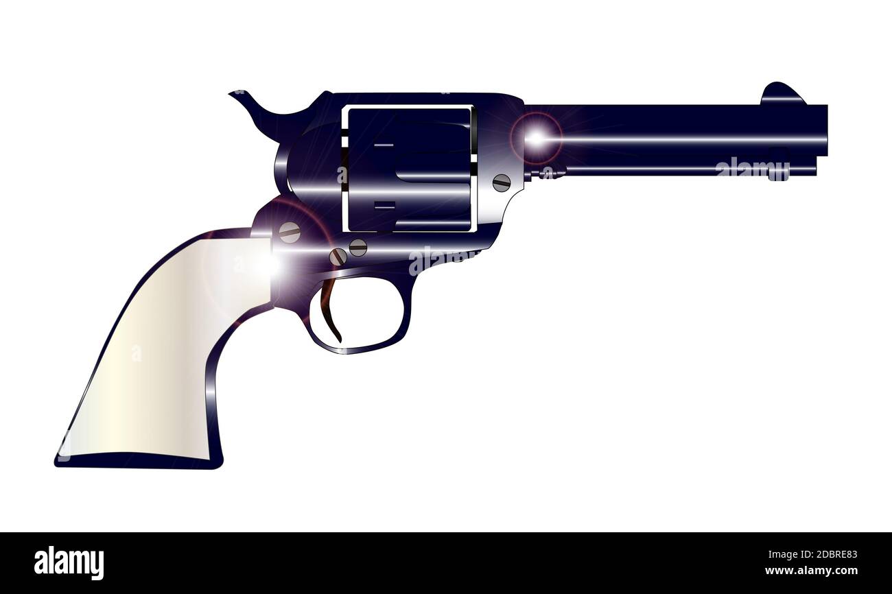 A wild west revolver in gunmetal blue and pearl handle Stock Photo - Alamy