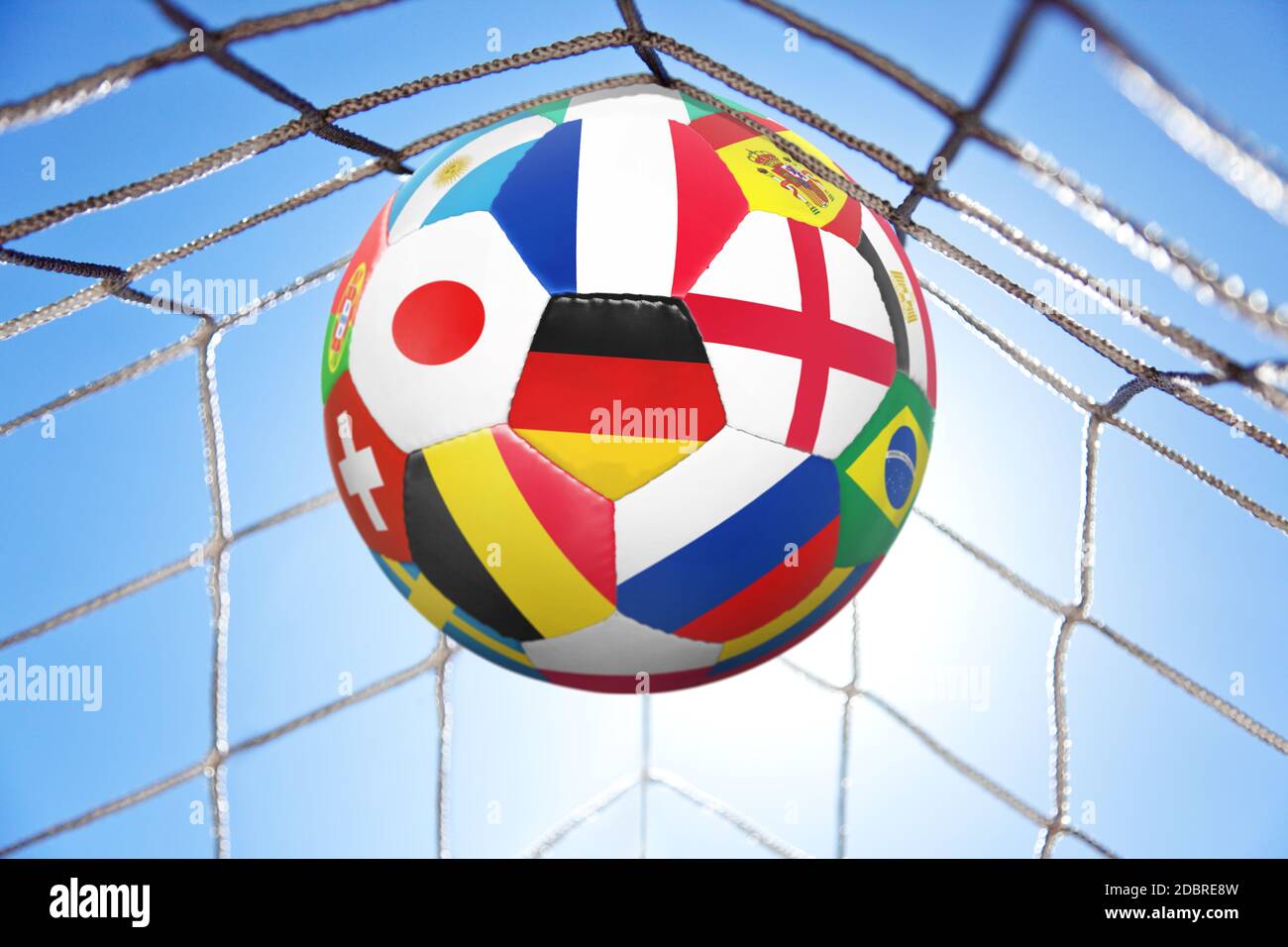 Traditional soccer game with a leather ball Stock Photo - Alamy