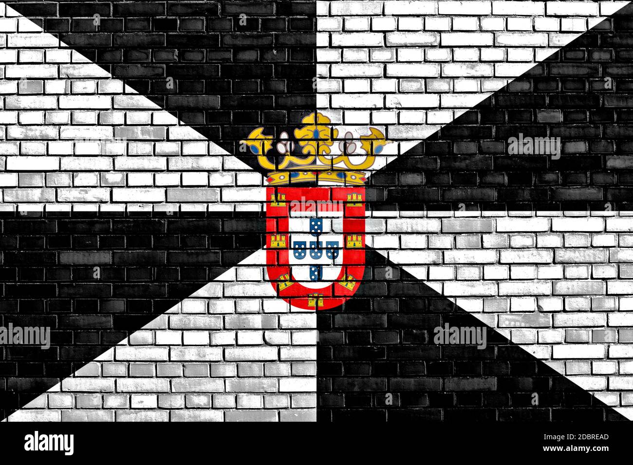 flag of Ceuta painted on brick wall Stock Photo - Alamy