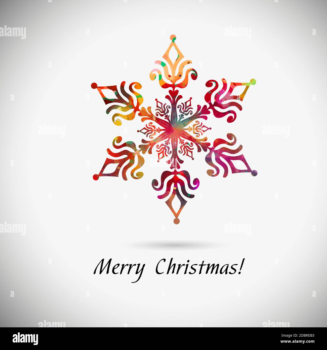 A multi-colored abstraction of a snowflake. Merry Christmas. Mixed ...