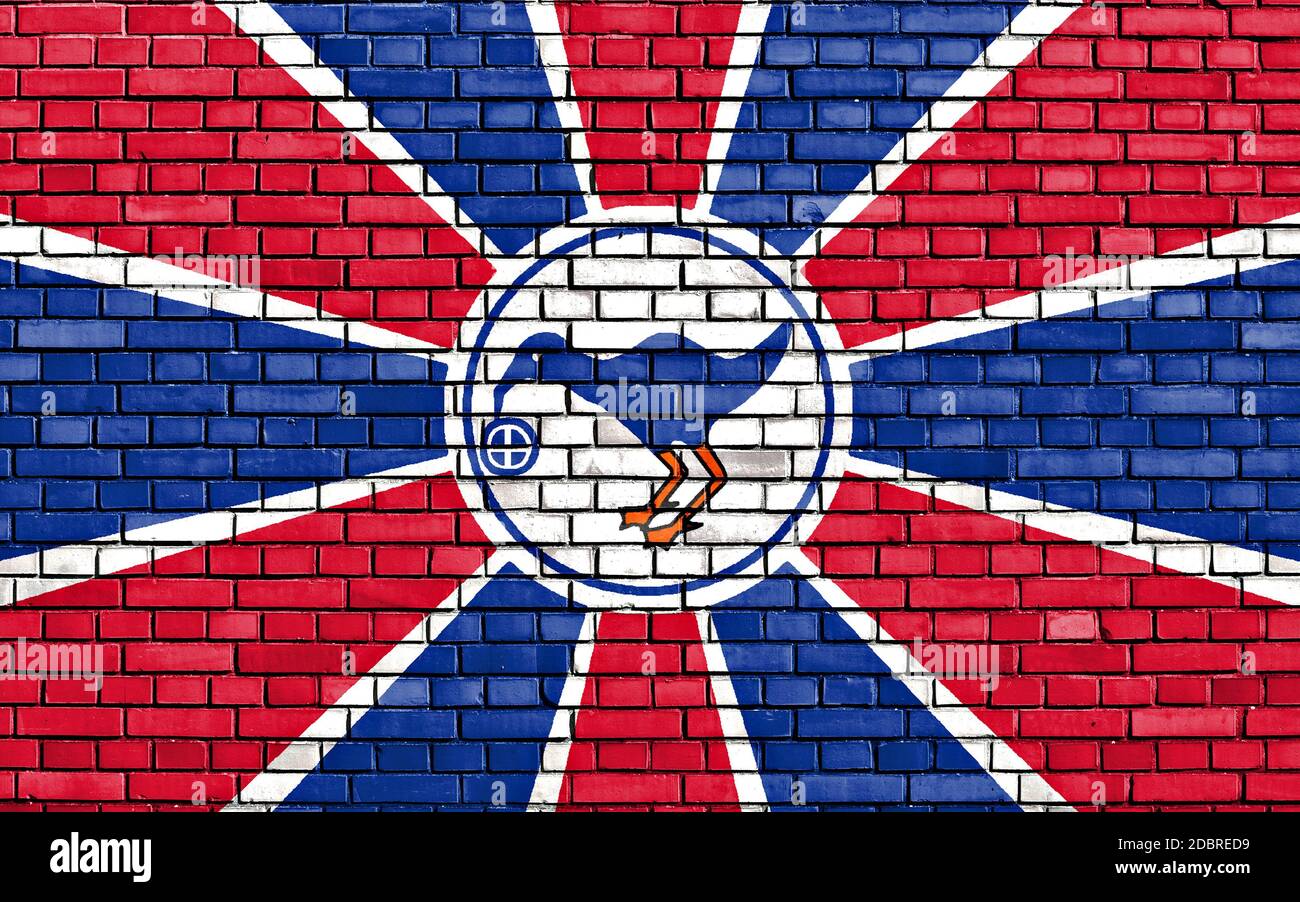 flag of Melekeok painted on brick wall Stock Photo - Alamy