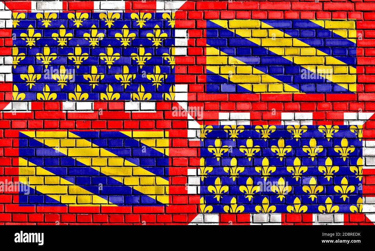 flag of Burgundy painted on brick wall Stock Photo - Alamy