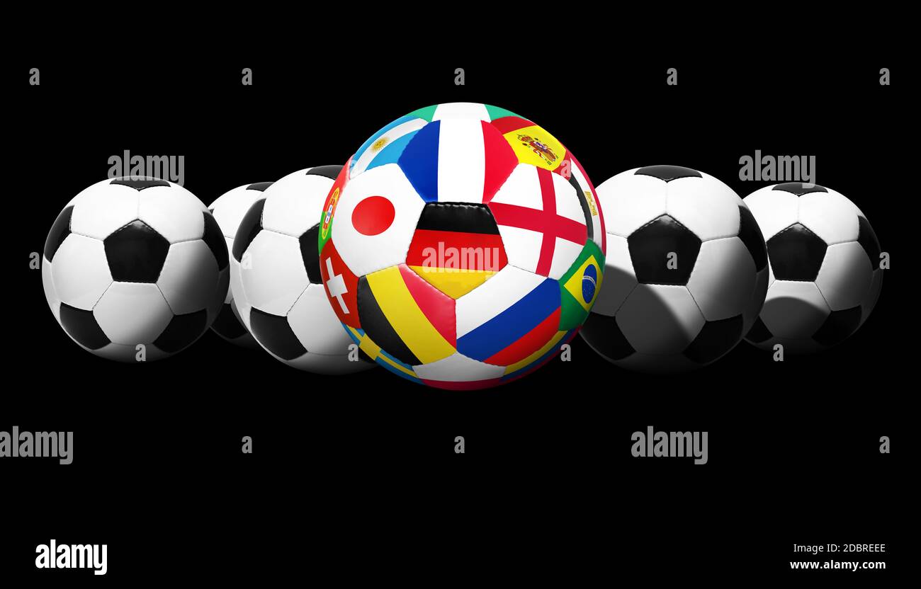 Traditional soccer game with a leather ball Stock Photo - Alamy