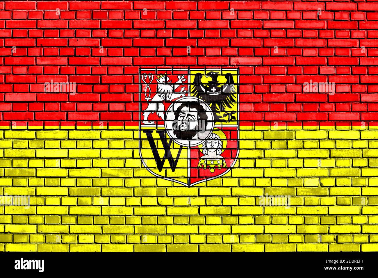flag of Wroclaw painted on brick wall Stock Photo - Alamy