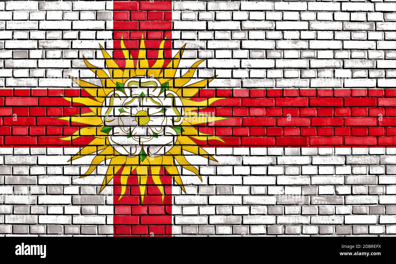 flag of West Riding of Yorkshire painted on brick wall Stock Photo - Alamy