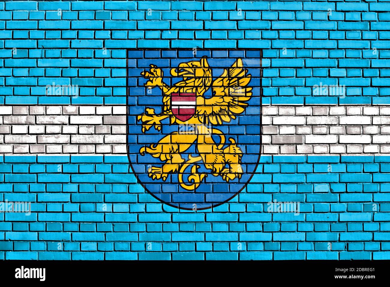flag of Rezekne painted on brick wall Stock Photo - Alamy