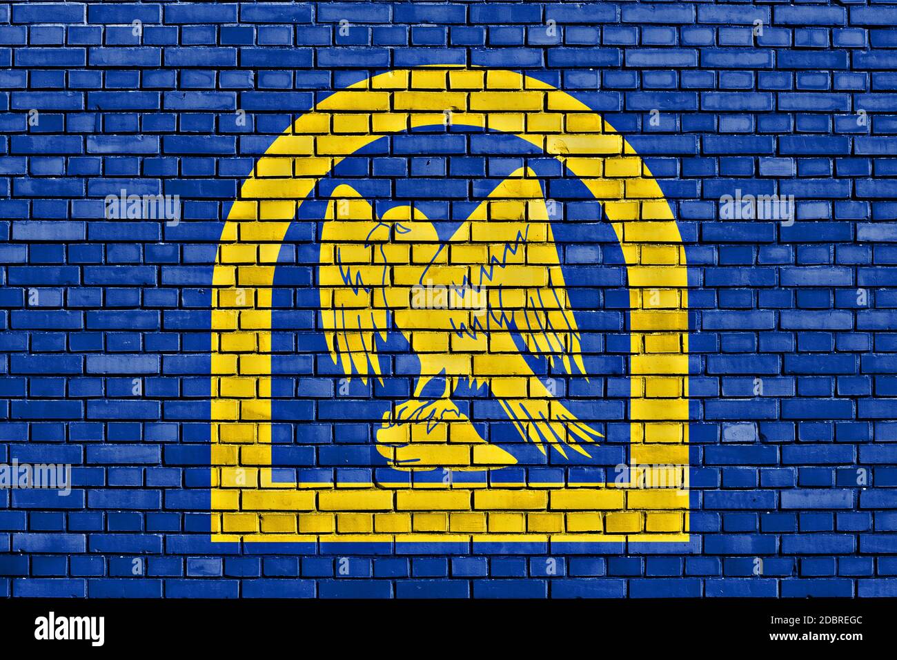 flag of Wing painted on brick wall Stock Photo - Alamy
