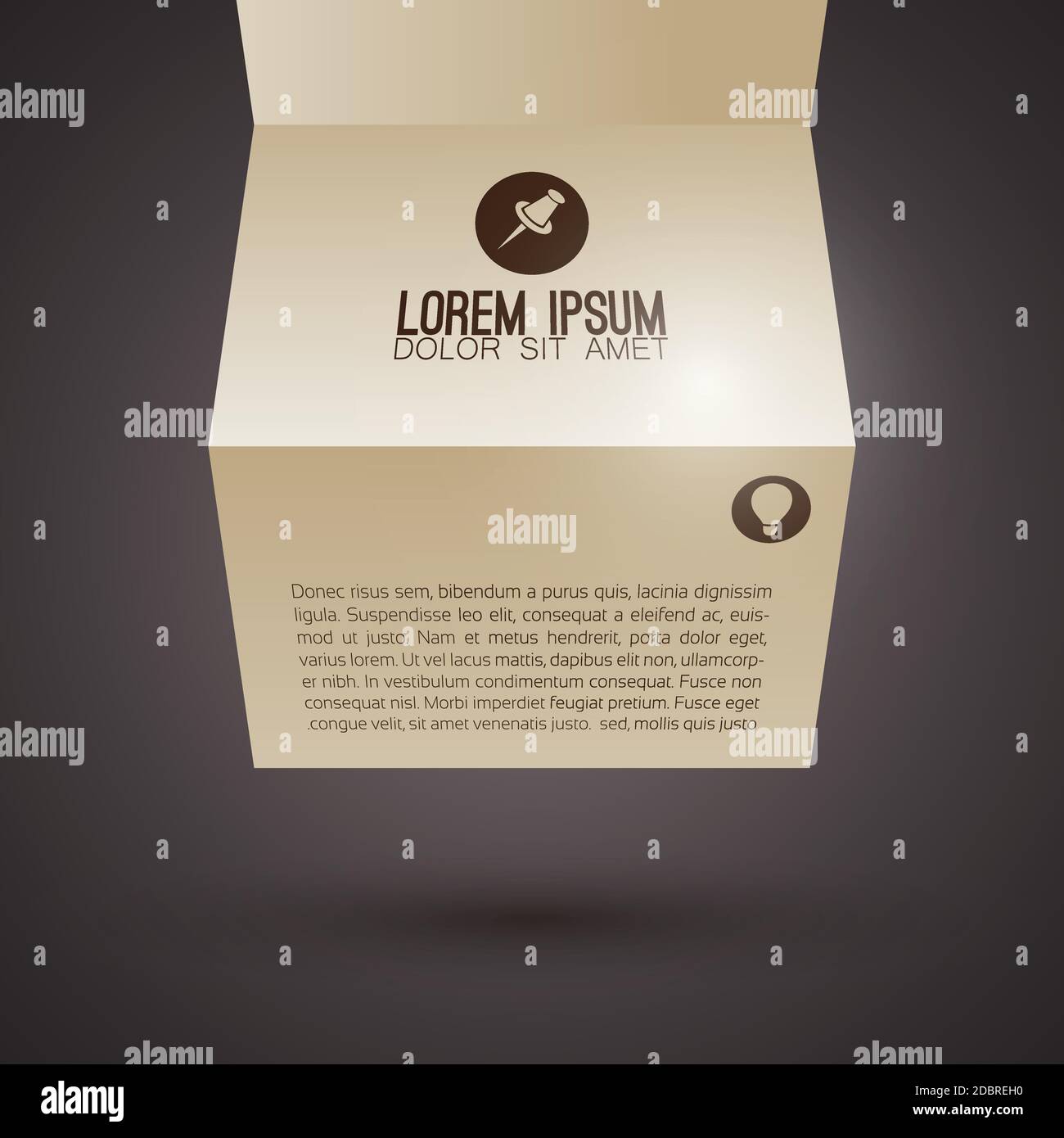 Abstract infographic template with folded paper text and business icons ...